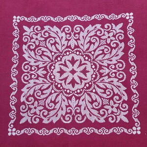 Austrian Woven Tablecloth Large Bavarian Folk Table Linens Red White ...