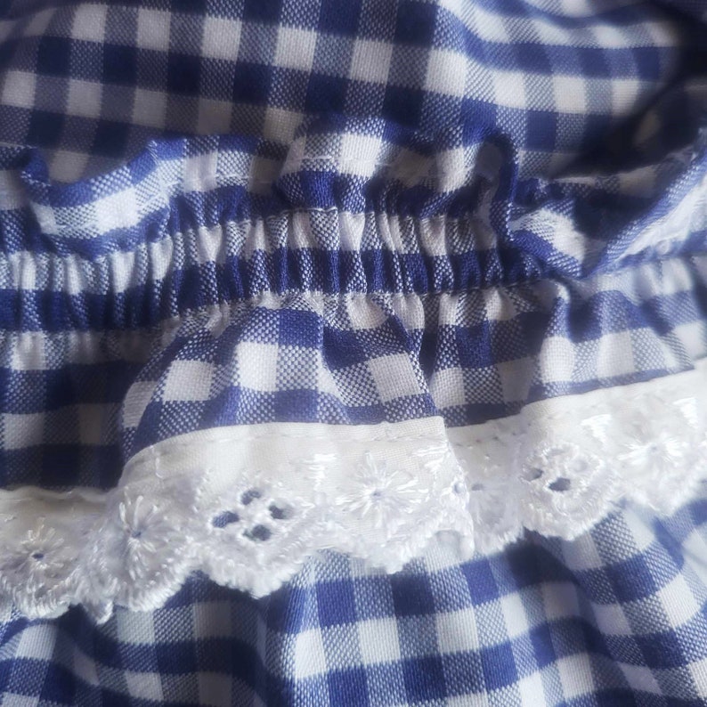 Vintage German Dirndl Blouse, Blue White Check Plaid Pattern, Gingham ...