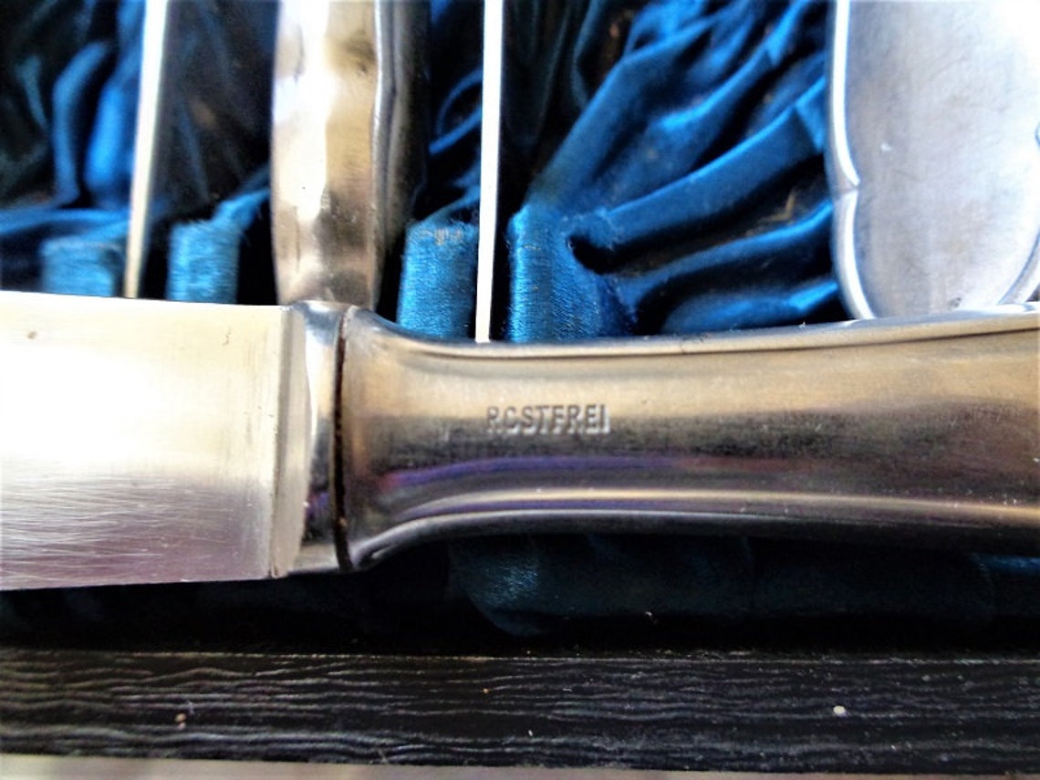 Antique Flatware Set ROSTFREI Germany Cutlery Set Boxed - Etsy