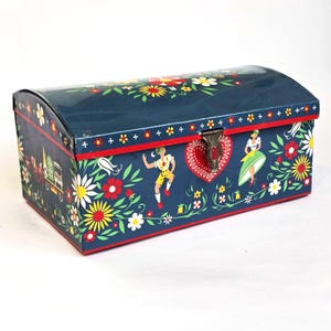 Vintage German Tin Box, SCHÖLLER Germany, Large Rectangle 60s Tin Box ...