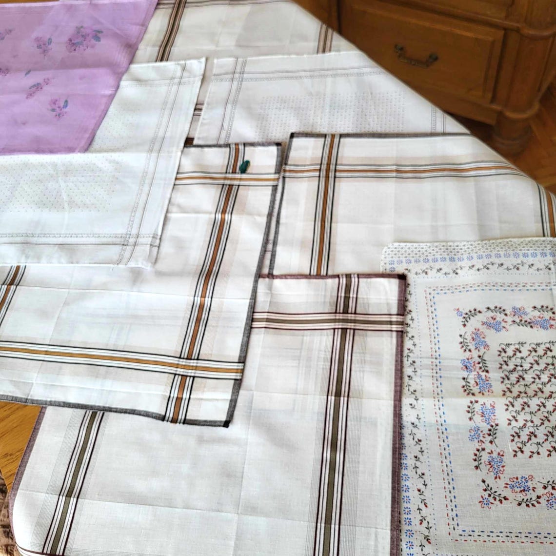 Vintage Men Handkerchiefs Lot of 9 Cotton Assorted Colors With Stripe ...