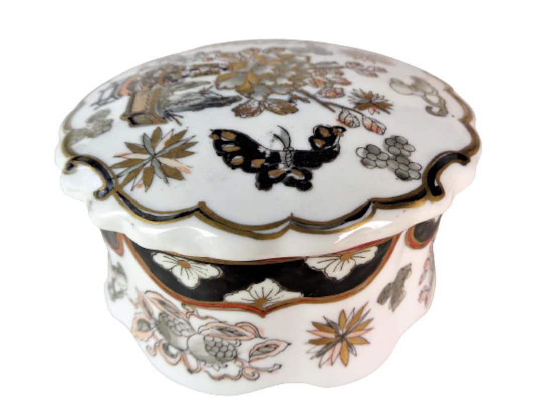 Vintage Jewelry Box, Chinese Porcelain Box, China Trinket Dish ...