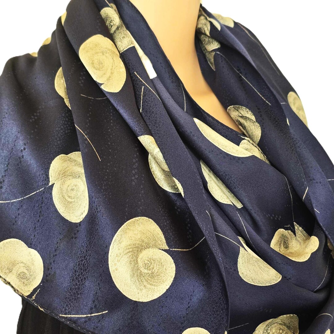 Vintage Long Neck Scarf Foulard Smiling Silk Swiss Art Fashion Fun Pep ...