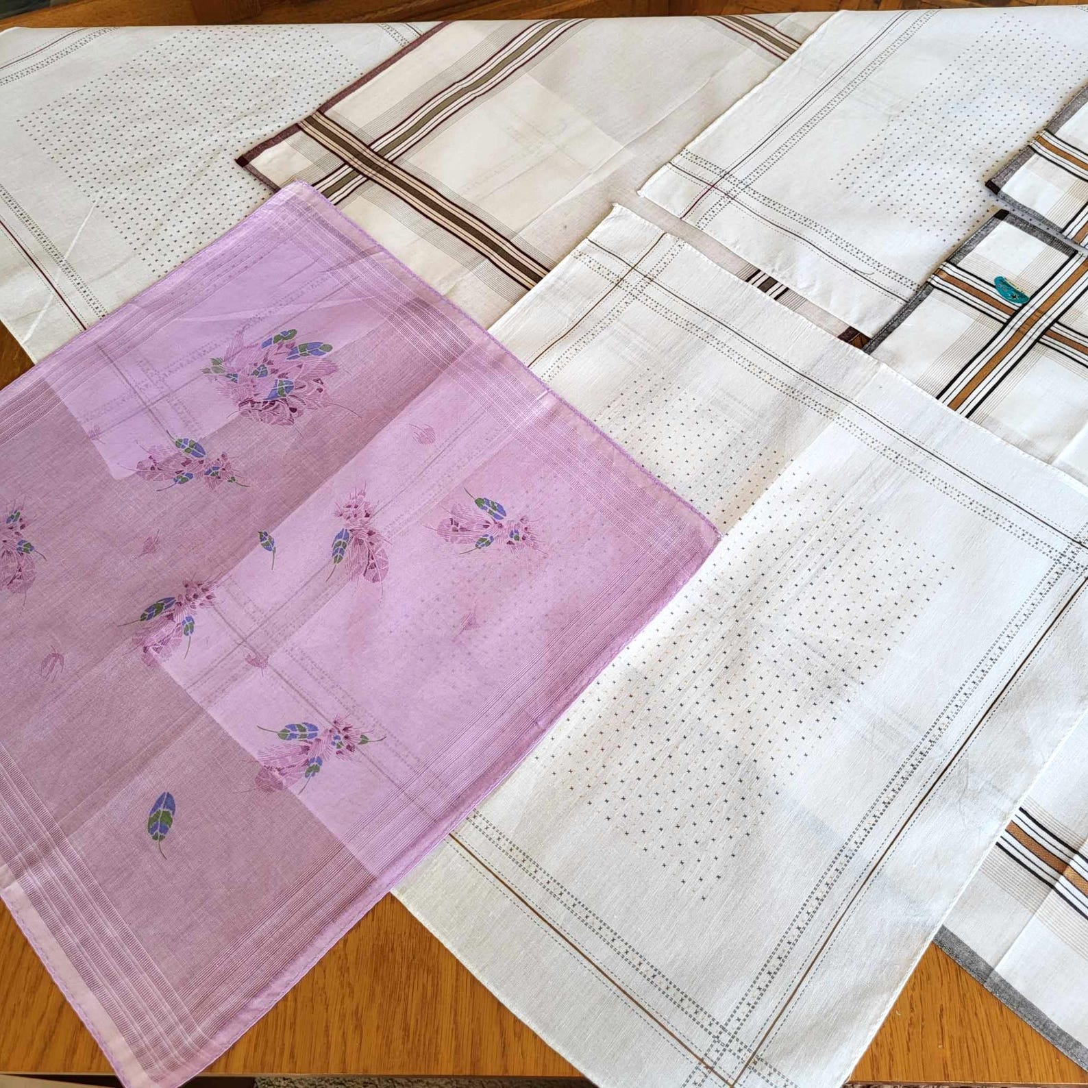 Vintage Men Handkerchiefs Lot of 9 Cotton Assorted Colors With Stripe ...