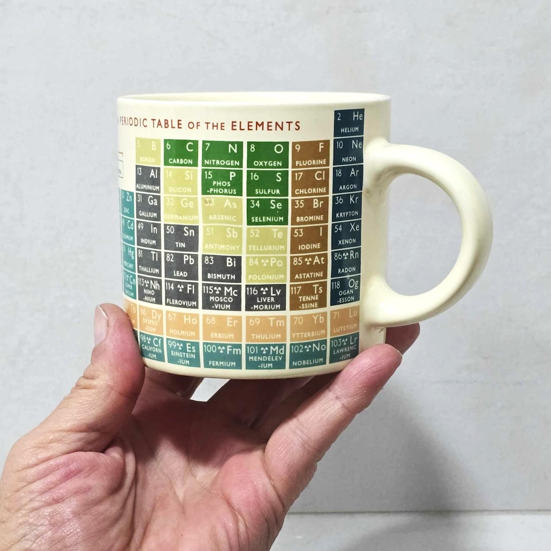 Vintage Periodic Table Mug Coffee Tea Espresso Drink Scientist Student ...