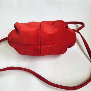 Vintage Red Suede Trachten Purse Kiss Lock Ornate Metal Frame Small ...
