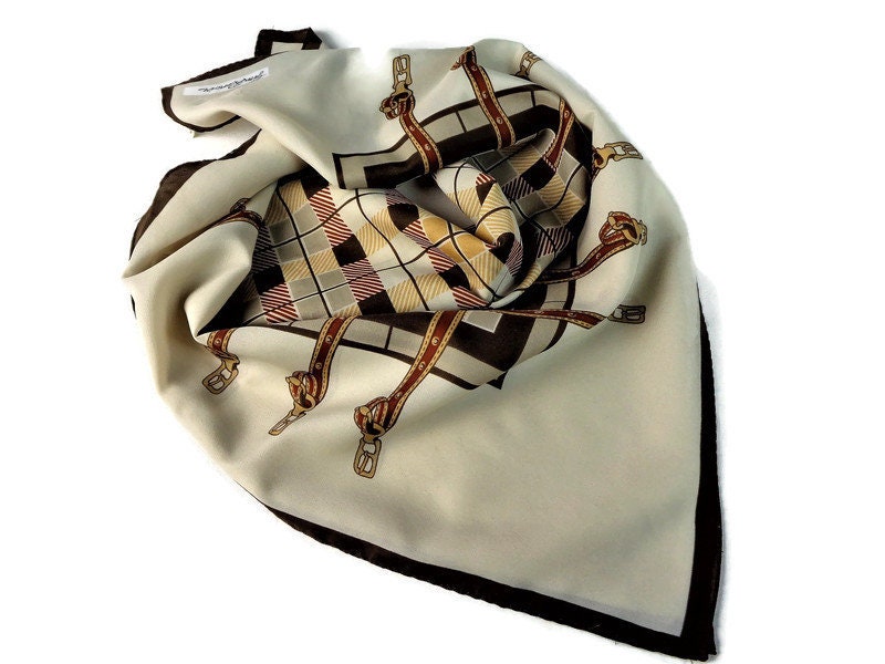 Vintage Gim Renoir Scarf Equestrian Print Head Scarf Made in - Etsy Ireland