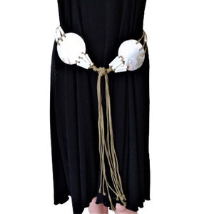 Sea Shell Waist Belt, Mother of Pearl Ropes Tie Belt, Natural Seashell ...