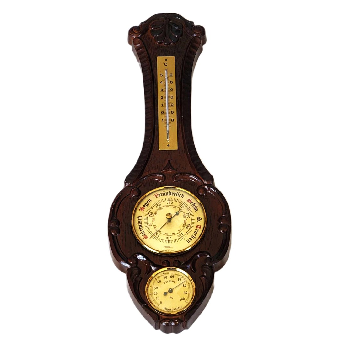 Vintage Barometer Thermometer Hygrometer FISCHER DDR German Weather ...