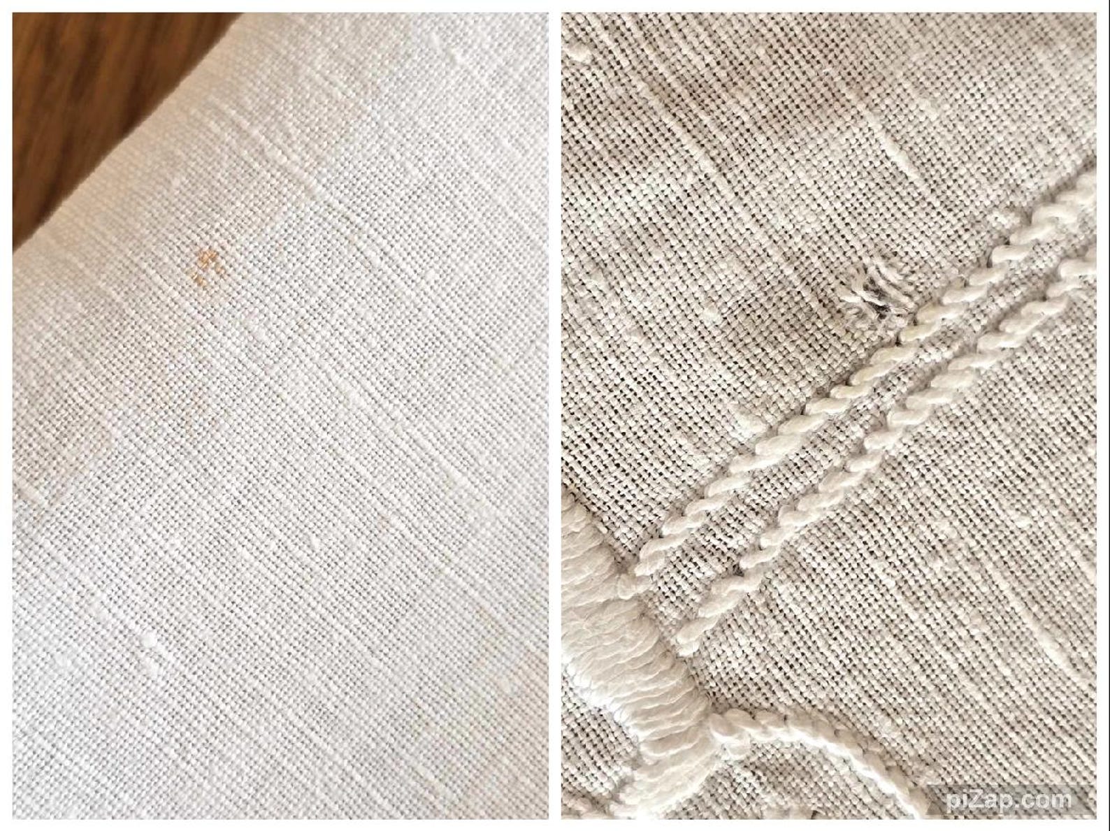 Vintage Hand Embroidered White Linen Tablecloth 56'' Square Cloth for ...