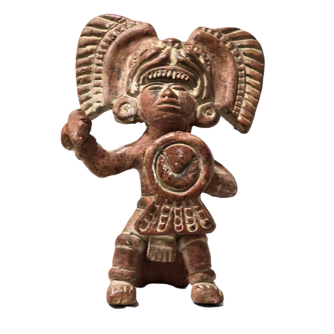 Primitive Mexican Stoneware Figure Aztec Red Clay Figurine Tribal ...