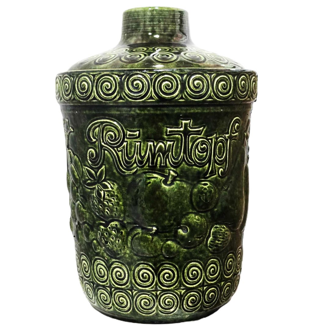 Vintage German 6L Rumtopf Salt Glazed Earthenware Pottery Jar Stoneware ...