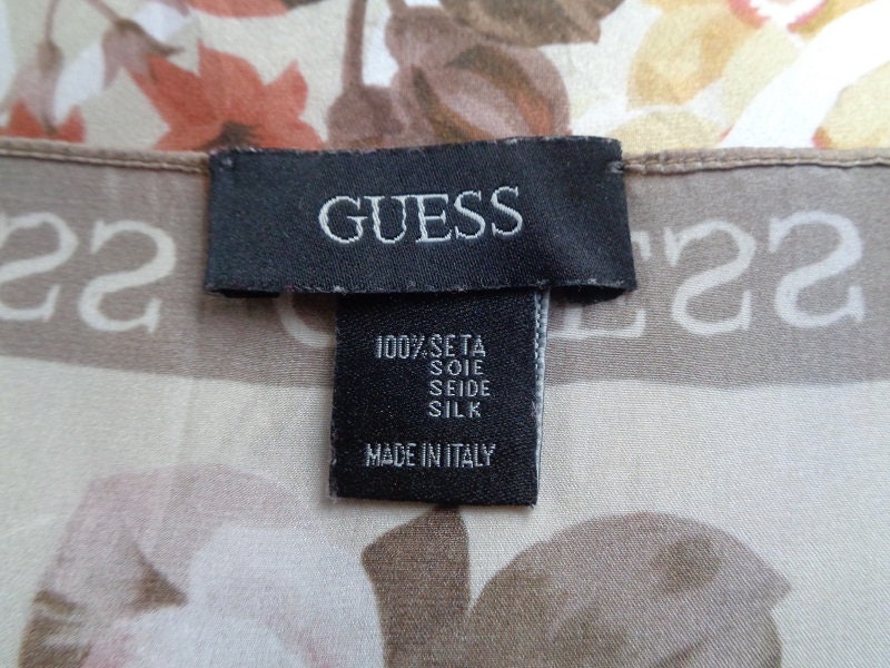 Vintage GUESS Silk Scarf Floral Head Scarf Small Scarf - Etsy