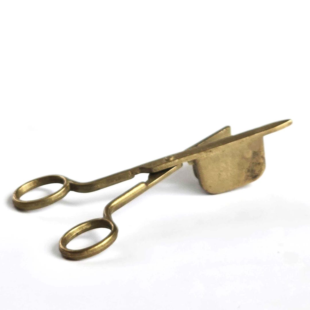 Vintage Candle Snuffer, Brass Wick Cutter, Candle Scissor, Antique ...