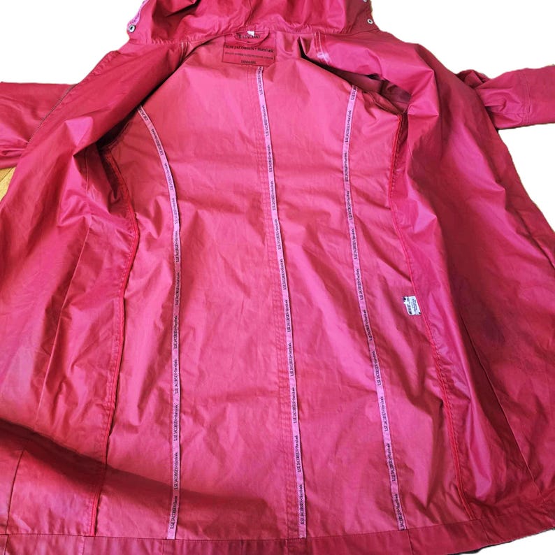 Classic Red Raincoat for Women Ilse Jacobsen Denmark Vintage Rubber ...
