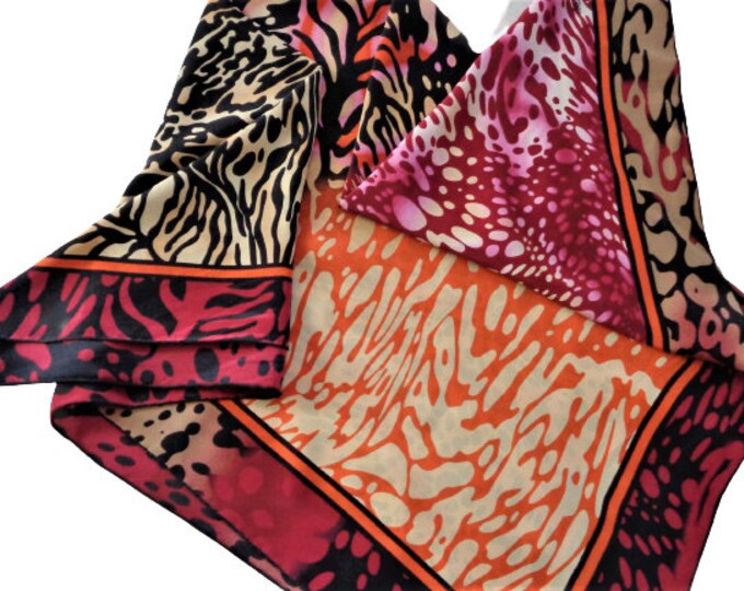 Vintage CODELLO Silk Head Scarf With Leopard Print - Etsy
