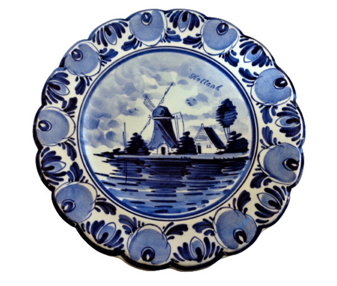 Delft Blue Wall Hanging Plate, Small Decorative Plate With Dutch ...
