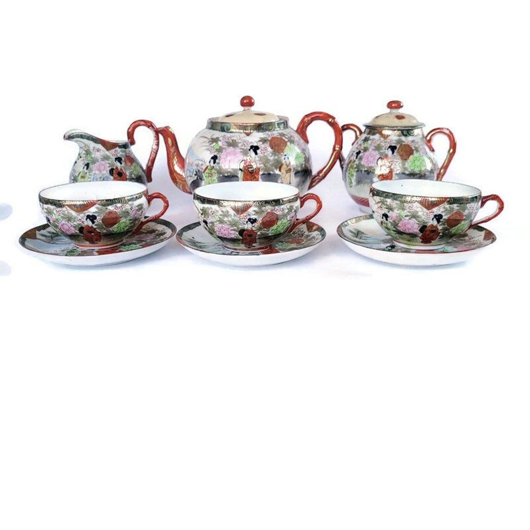 Vintage Eggshell China Tea Set With Japanese Geisha Design, Teapot ...