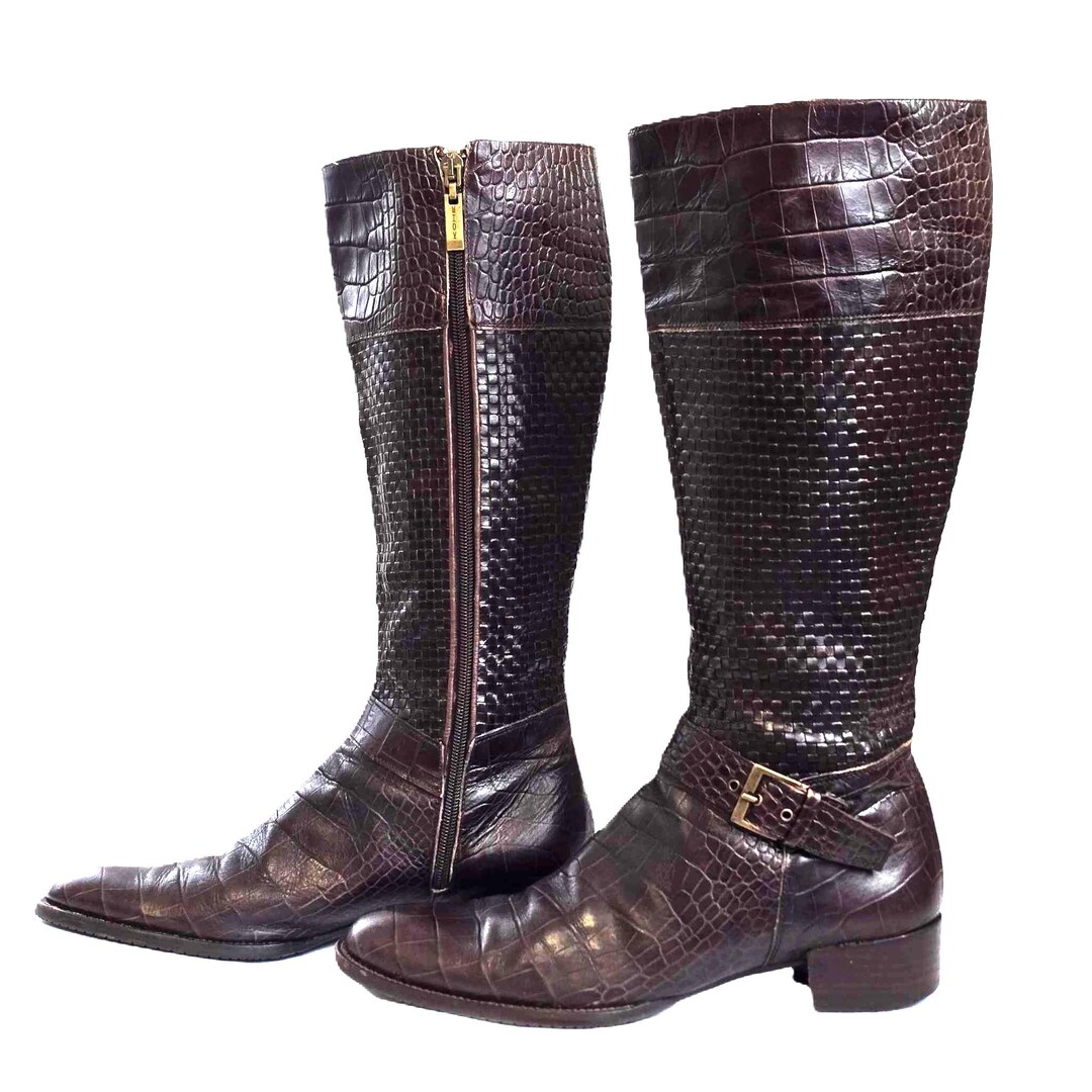 Vintage Bravo Java Spain Women Knee High Boots 1960s Brown Maroon ...