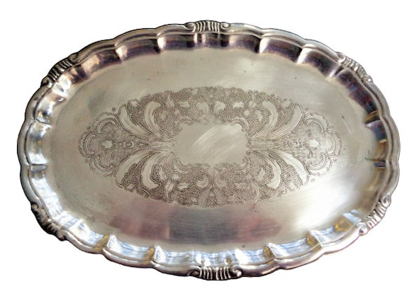 Dining & Serving Small Silver Plated Engraved Tray Trays & Platters ...