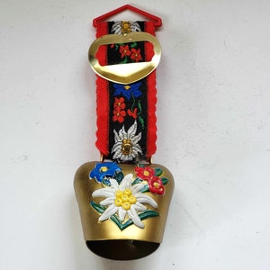 Swiss Brass Cowbell, Vintage Cow Bell With Strap, Tyrol Rustic Cow Bell ...