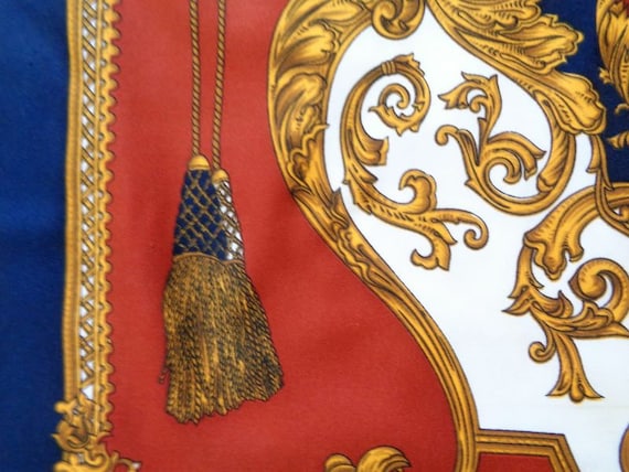 Vintage Royal Scarf, Large Square Women's Scarf, Red … - Gem