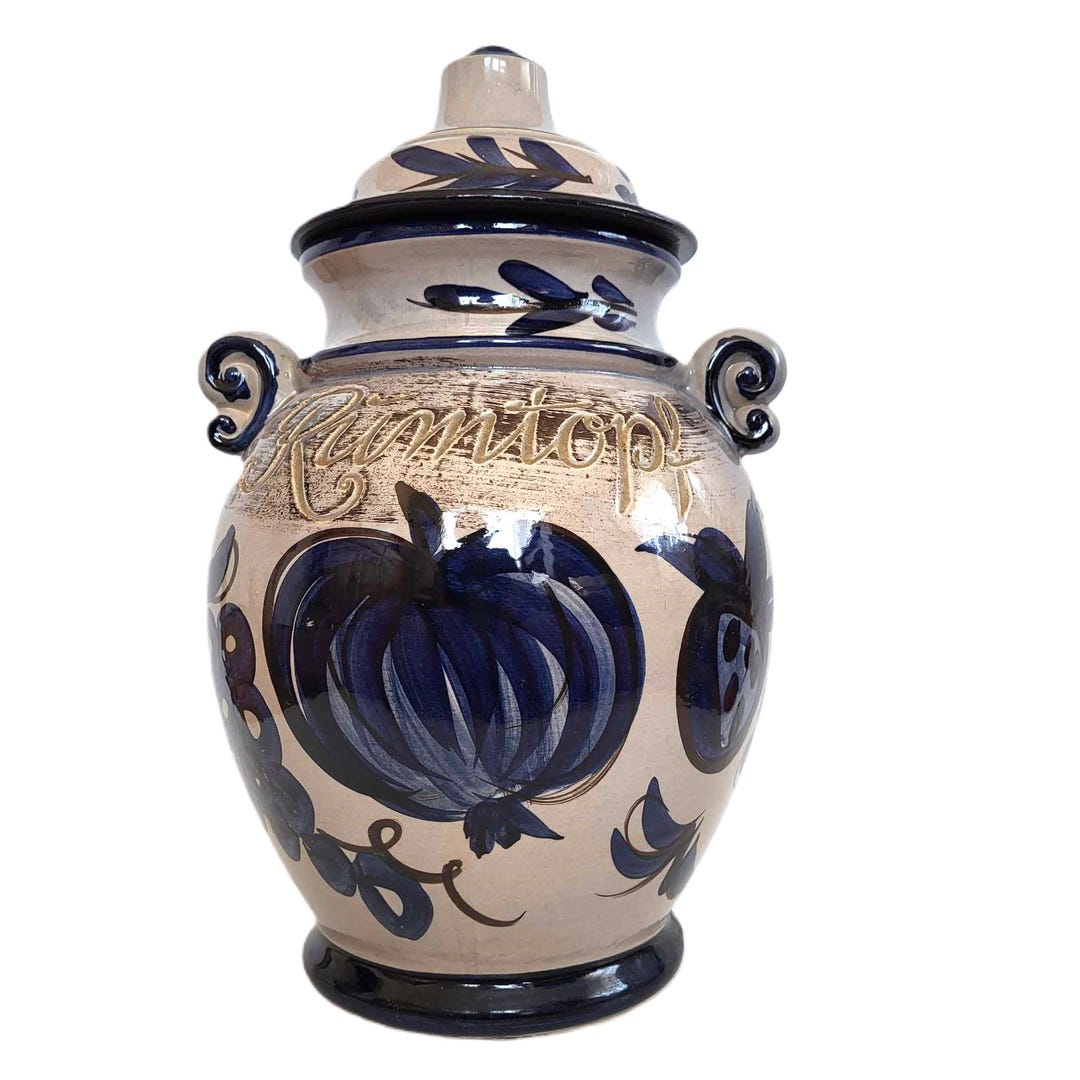 Vintage German 6L Rumtopf Salt Glazed Earthenware Pottery Jar Stoneware ...