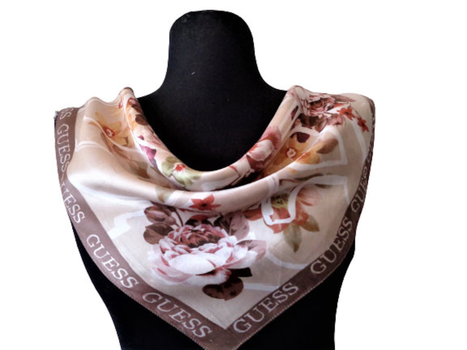 Vintage GUESS Silk Scarf Floral Head Scarf Small Scarf - Etsy UK