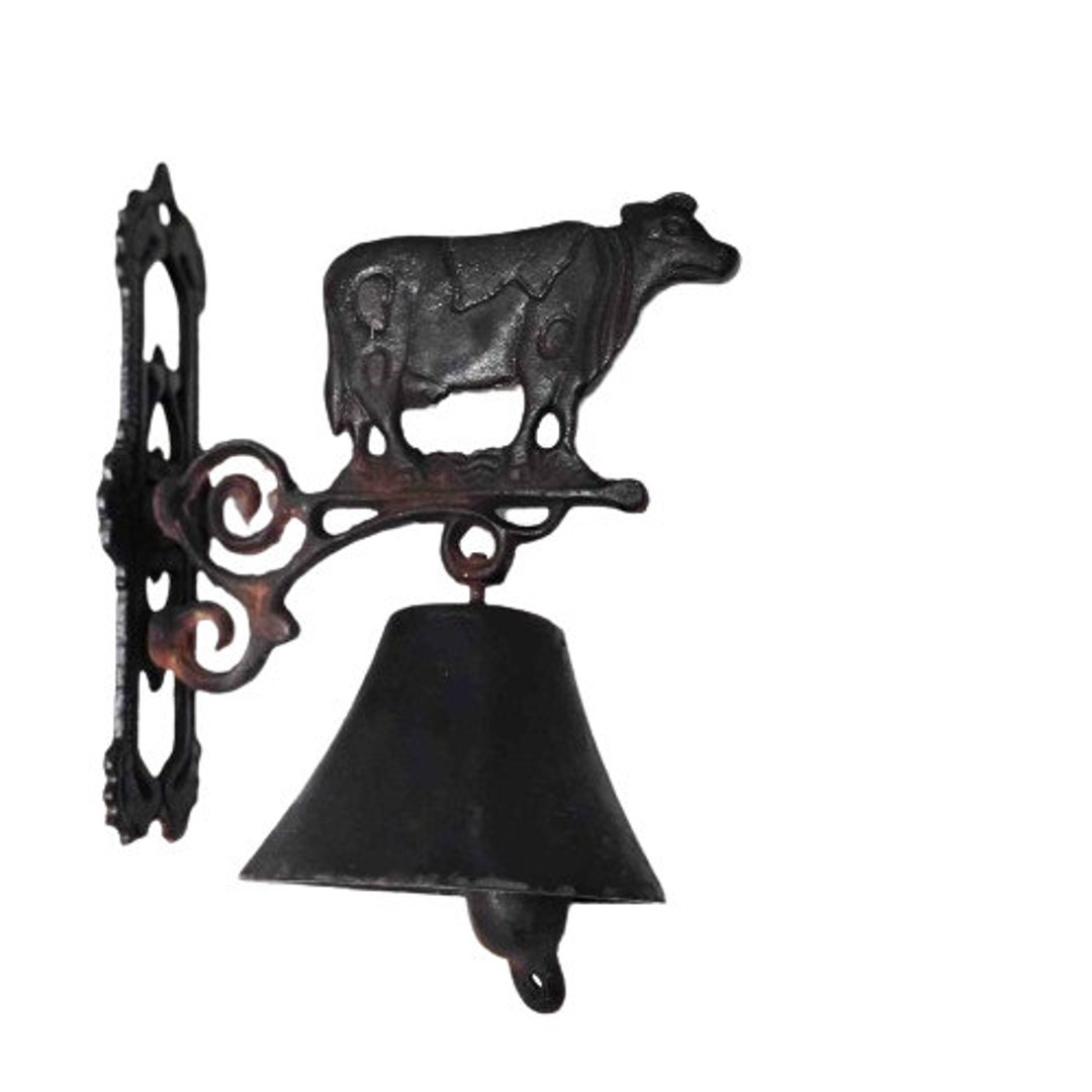 Antique Cow Door Knocker Cast Iron Wall Mount Doorbell - Etsy