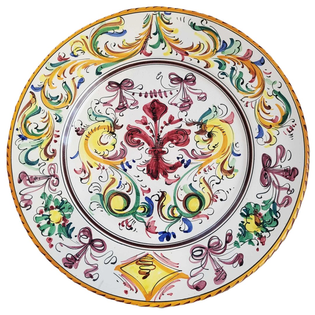 Ceramic Italian Deruta Plate Glazed Colorful Traditional Raffaellesco ...