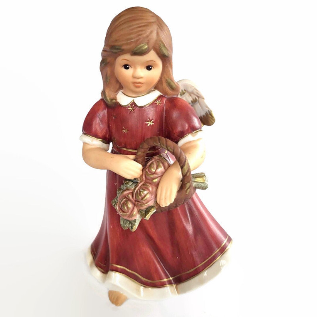 Goebel Figurine Angel Girl With Roses Porcelain Statuette Vintage 2002 ...
