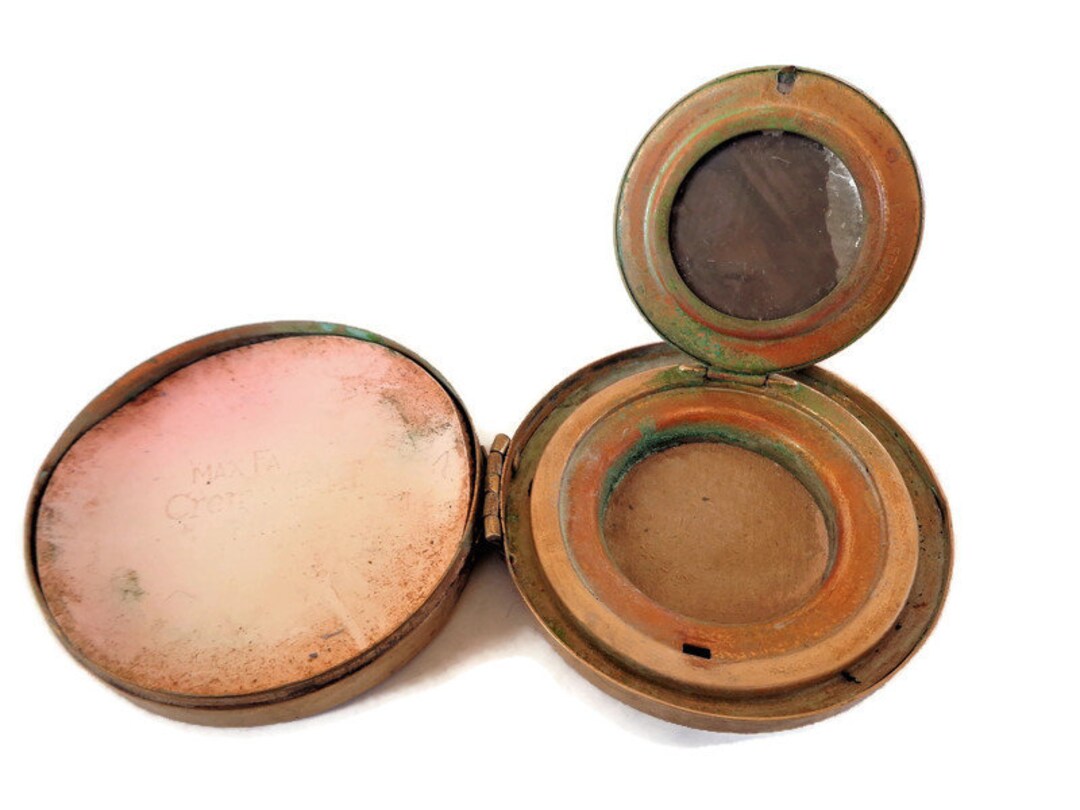 Vintage Convertible Powder Compact, Max Factor Brass Pocket Powder and ...