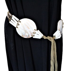 Sea Shell Waist Belt, Mother of Pearl Ropes Tie Belt, Natural Seashell ...