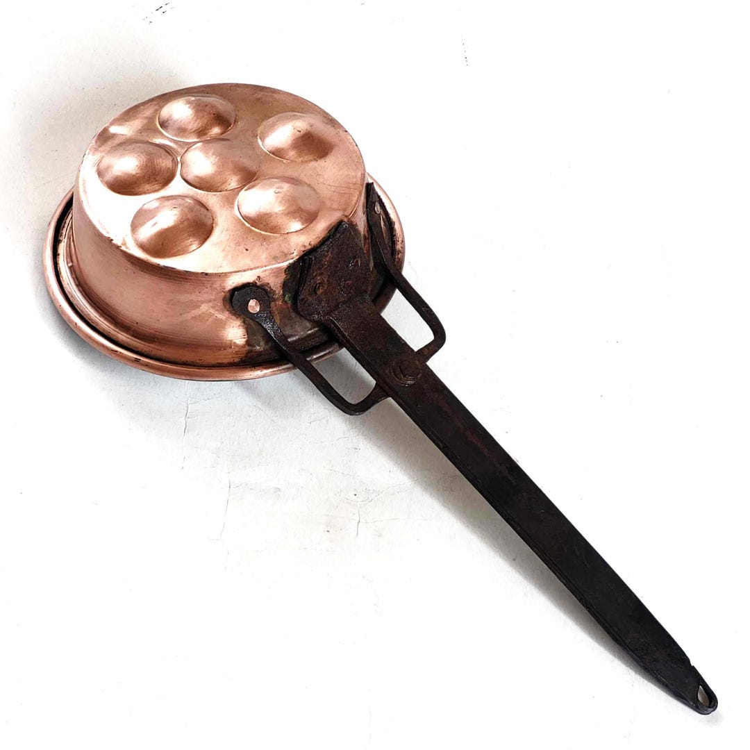 Antique Copper Snail Pan With Forged Iron Handle Traditional French ...