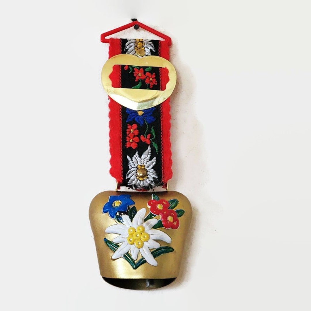 Swiss Brass Cowbell, Vintage Cow Bell With Strap, Tyrol Rustic Cow Bell ...