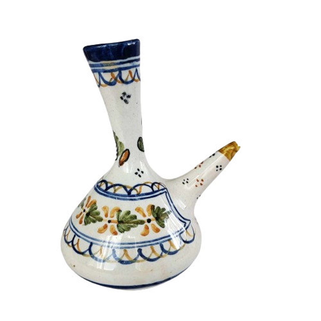 Vintage Decorative Wine Pitcher Bottle Spain Folk Art Pottery SPANISH ...