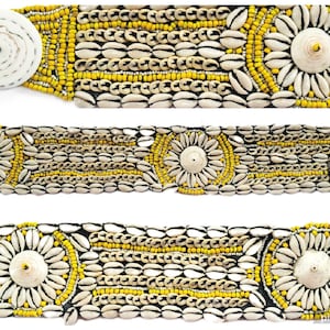 African Cowrie Shell Belt, Vintage Hand Crafted Beaded Waistband With ...