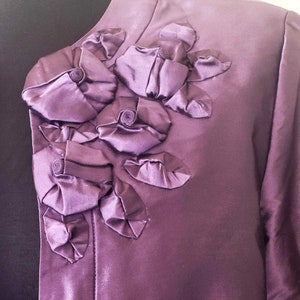 Lilac Taffeta Crop Jacket by Adrianna Papell Vintage Lavender Cropped ...