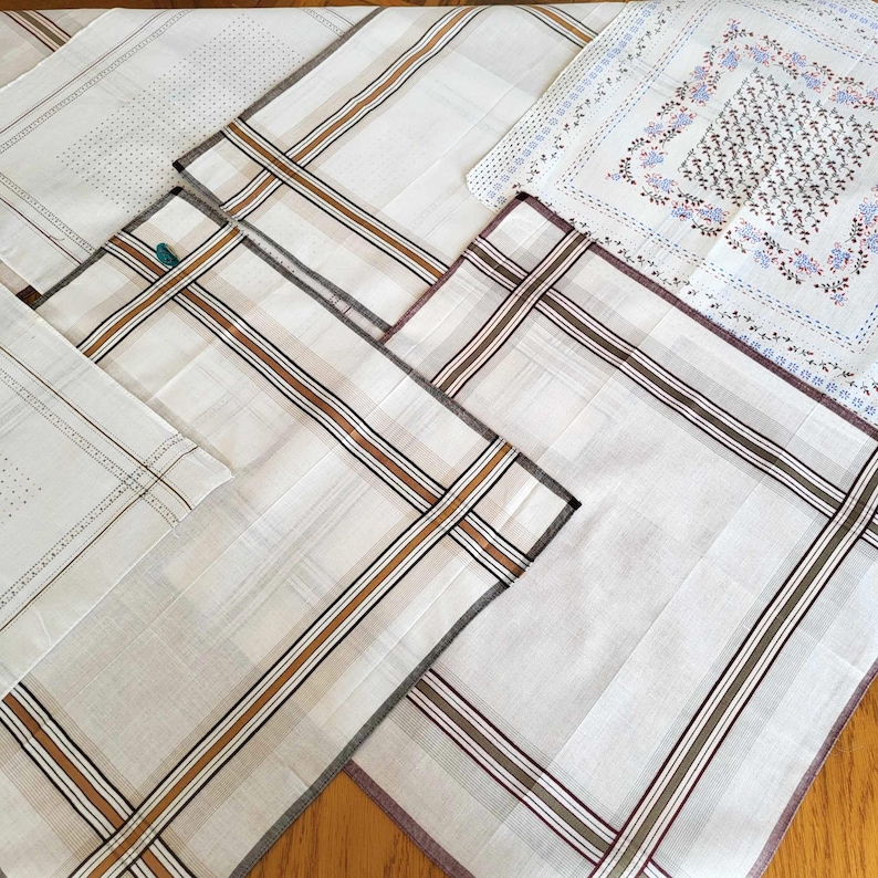 Vintage Men Handkerchiefs Lot of 9 Cotton Assorted Colors With Stripe ...
