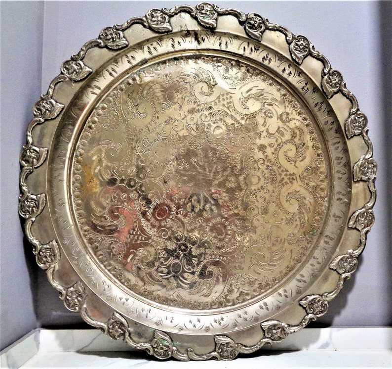 Extra Large Round Table Tray Moroccan Tray Table Top 50cm - Etsy