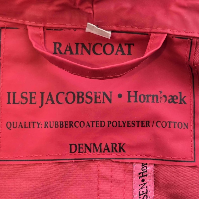 Classic Red Raincoat for Women Ilse Jacobsen Denmark Vintage Rubber ...