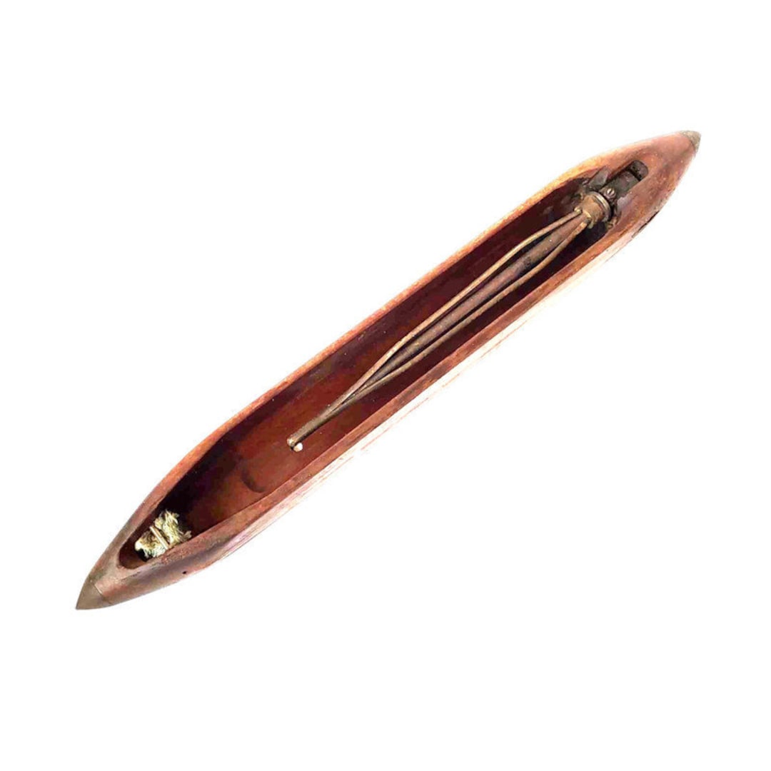 Vintage Weaving Boat Shuttle for Wooden Loom, Large Primitive Wooden ...