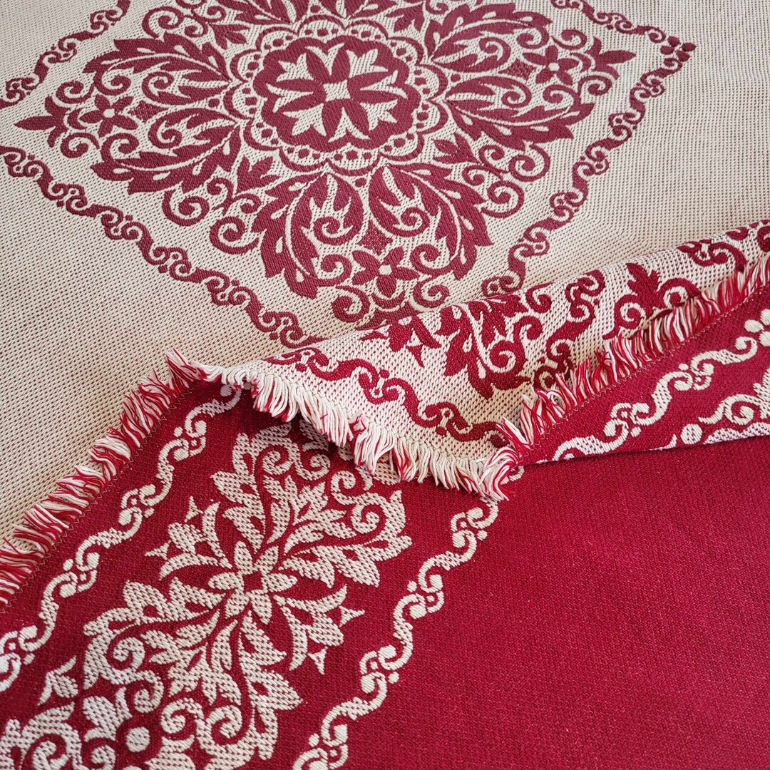 Austrian Woven Tablecloth Large Bavarian Folk Table Linens Red White ...