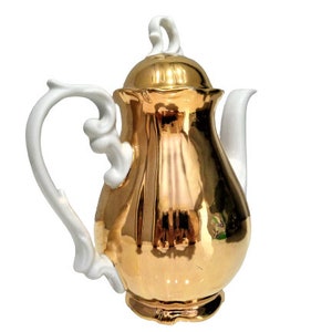 Antique Coffee Pot, Gold Porcelain, Schlottenhof Bavaria Germany ...