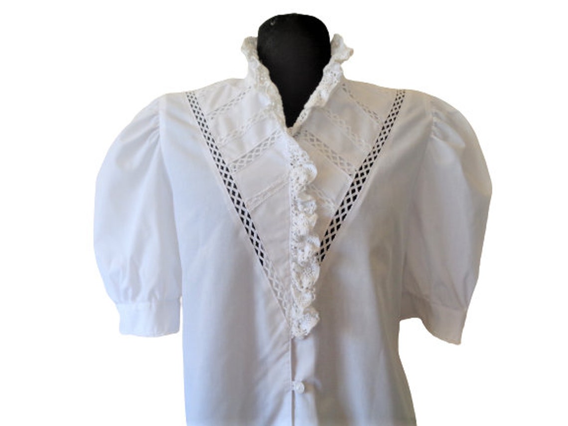 Vintage White Lace Blouse, German Austrian Dirndl Blouse, Trachten ...