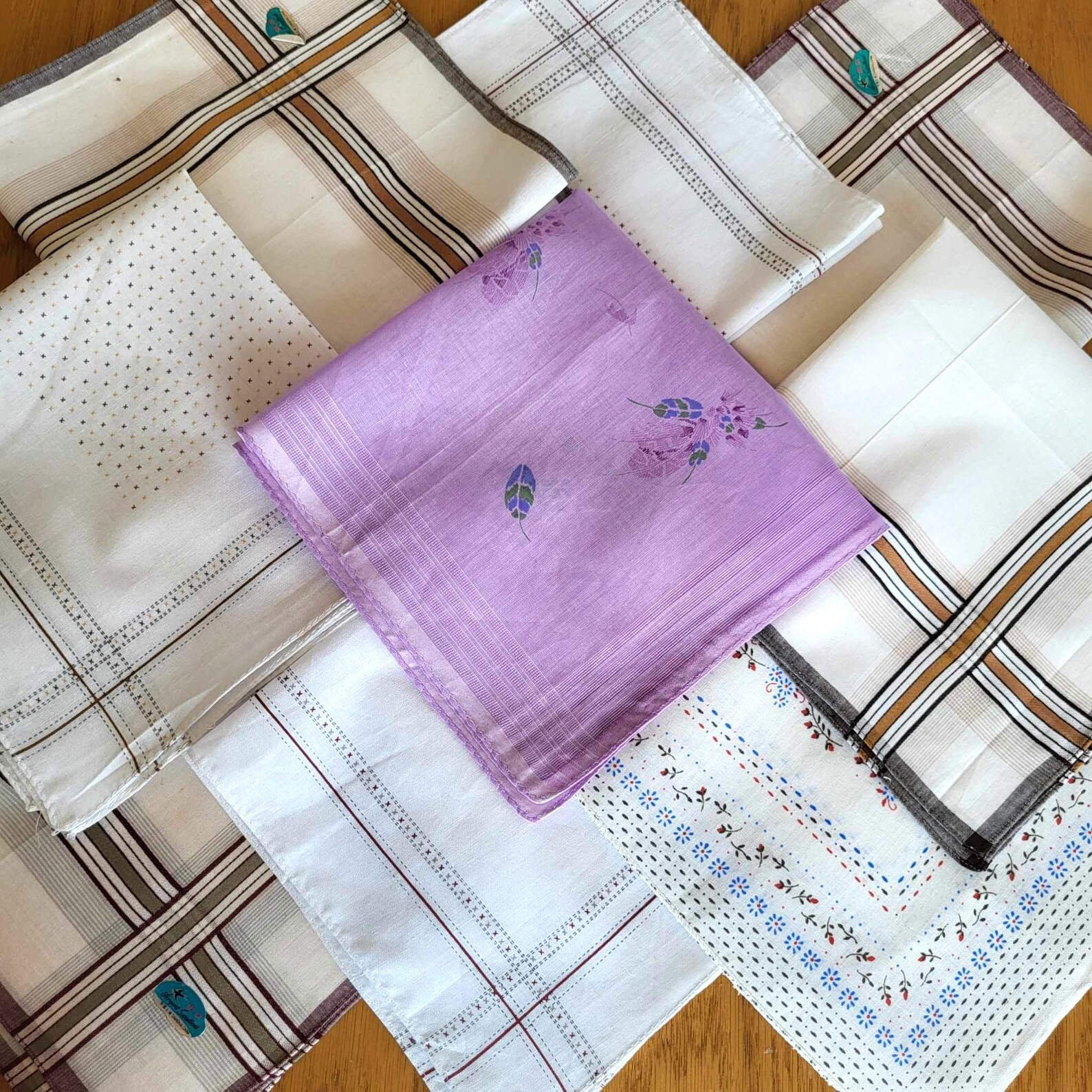 Vintage Men Handkerchiefs Lot of 9 Cotton Assorted Colors With Stripe ...