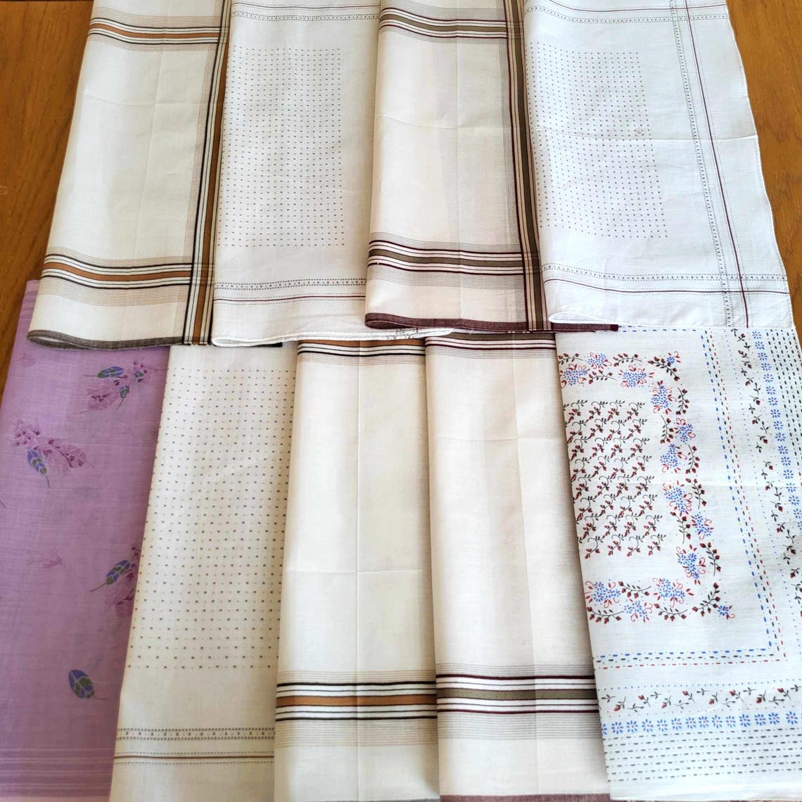 Vintage Men Handkerchiefs Lot of 9 Cotton Assorted Colors With Stripe ...