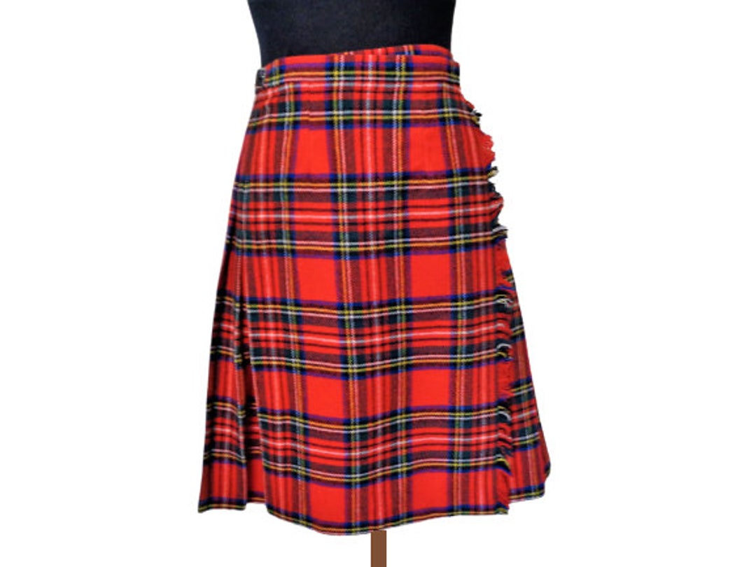 Vintage Wool Tartan Skirt, Wrap Pleated Scottish Kilt, Laird Portch of ...