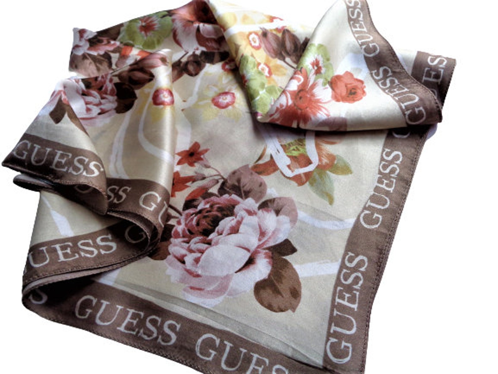 Vintage GUESS Silk Scarf Floral Head Scarf Small Scarf - Etsy UK