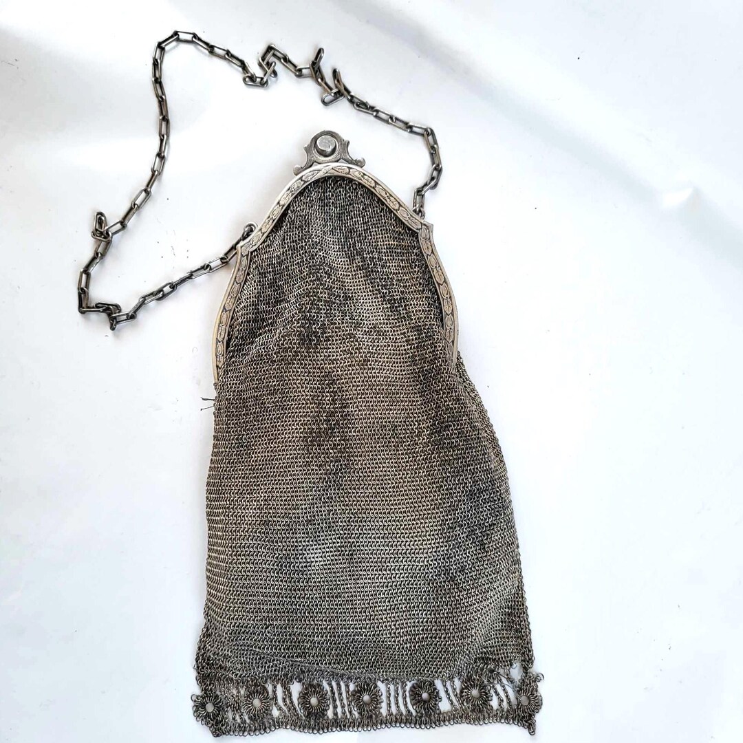 Antique Chain Mail Purse, Metal Mesh Chainmail Purse, Victorian Evening ...